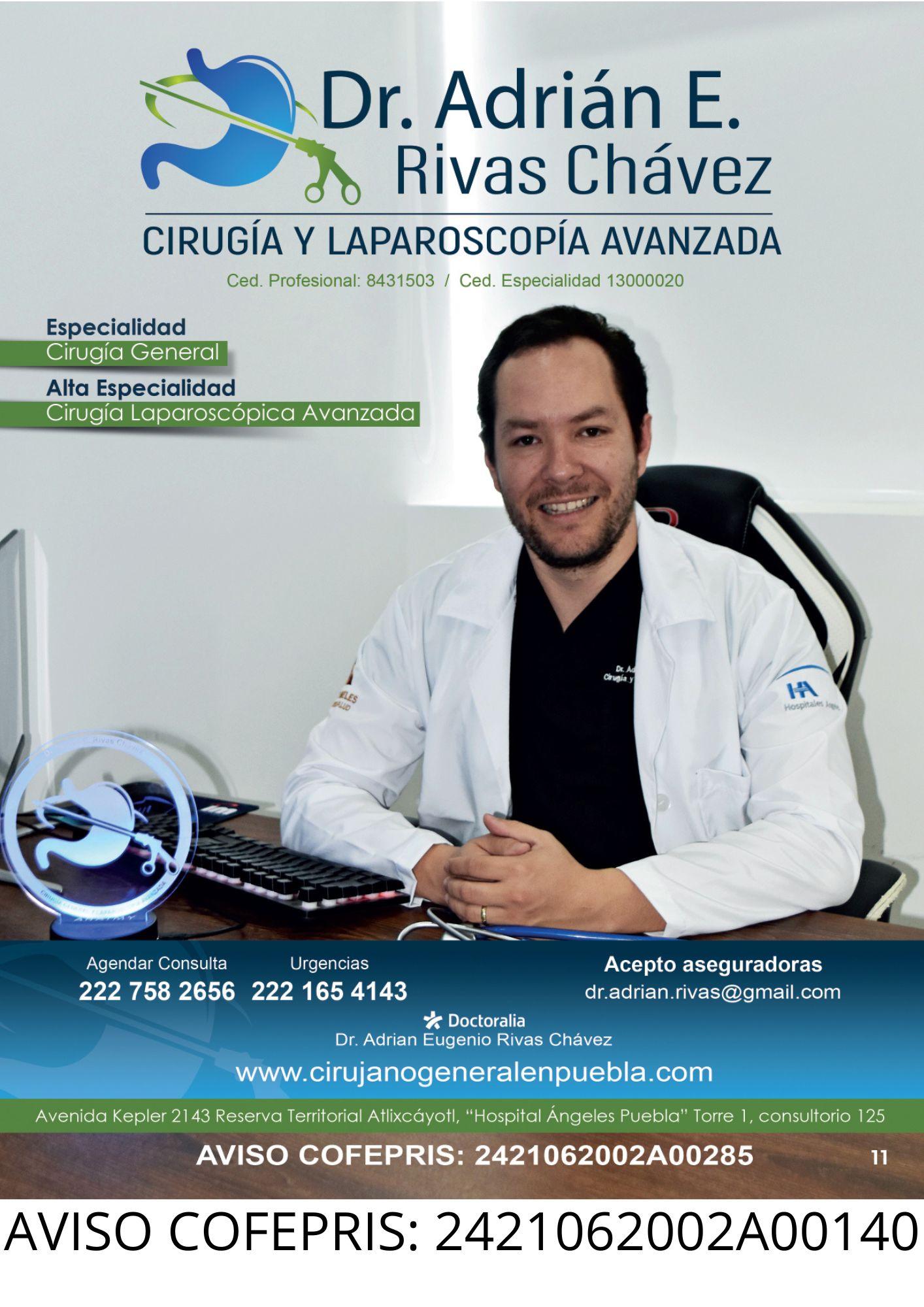 Dr. Adrián Eugenio Rivas Chávez - Tu Médico Puebla